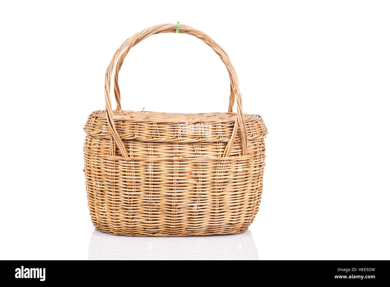 Close up handmade rattan basket isolated on white background Stock ...