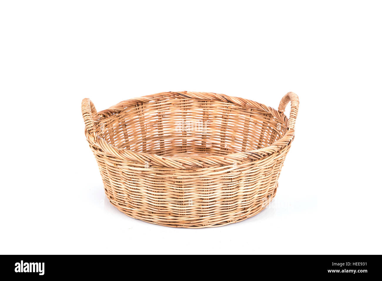 Close up handmade rattan basket isolated on white background Stock ...