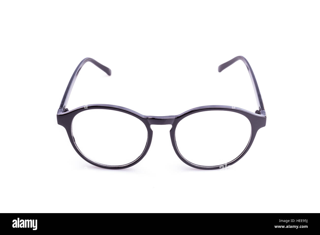 Close up black eye glasses isolated on white background Stock Photo - Alamy