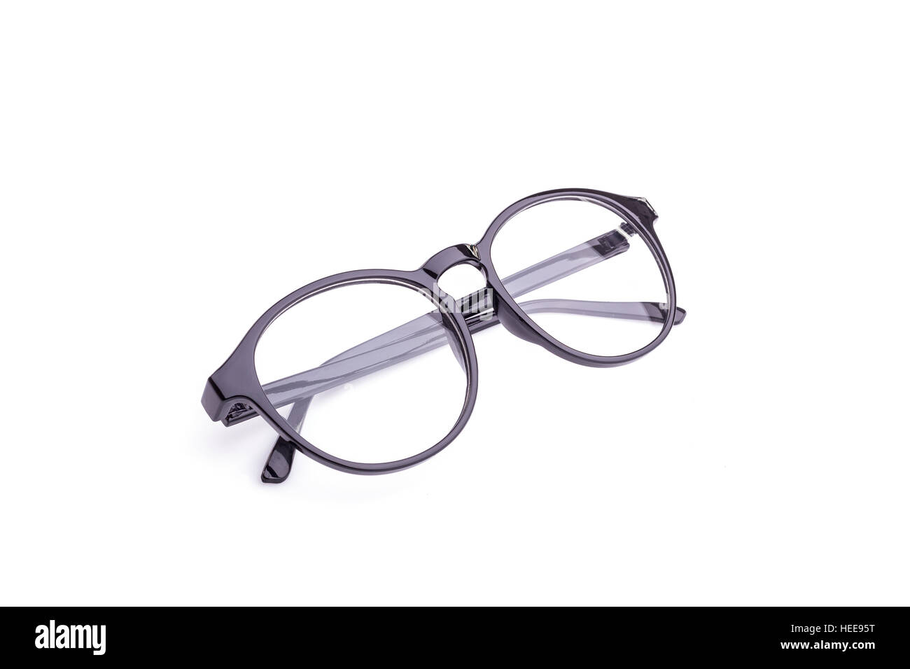 Close up black eye glasses isolated on white background Stock Photo - Alamy