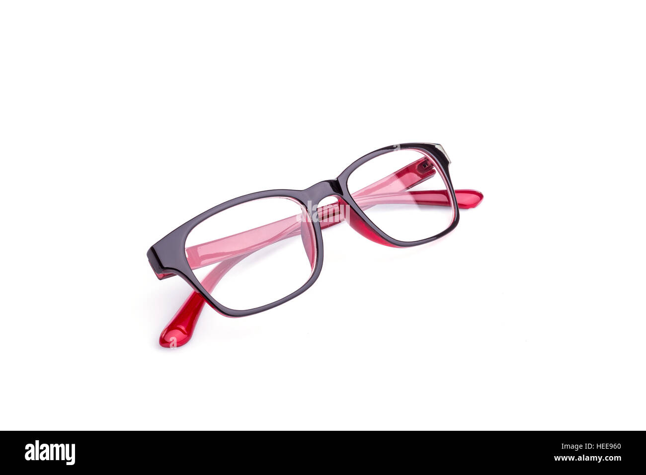 Close up black eye glasses isolated on white background Stock Photo - Alamy