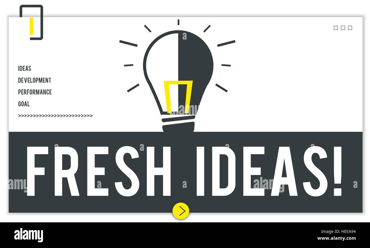 Fresh Ideas Light Bulb Graphic Stock Photo - Alamy