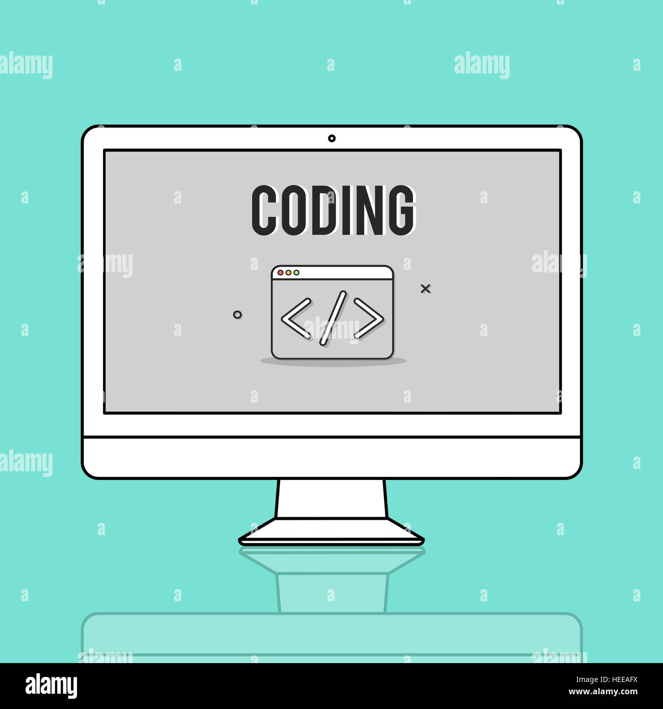 Web Development Symbol Icon Concept Stock Photo - Alamy
