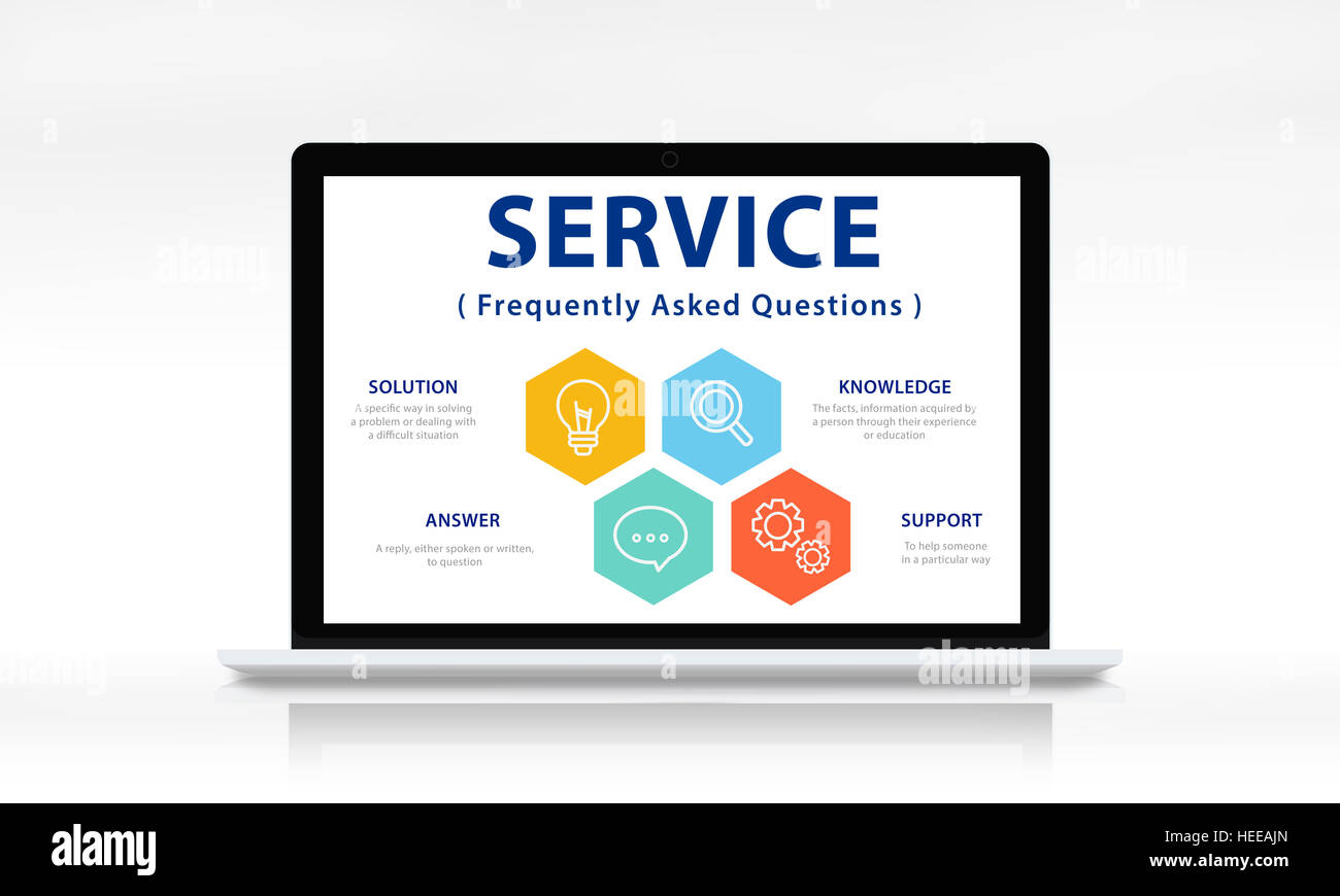 Customer Service FAQs Illustration Stock Photo - Alamy