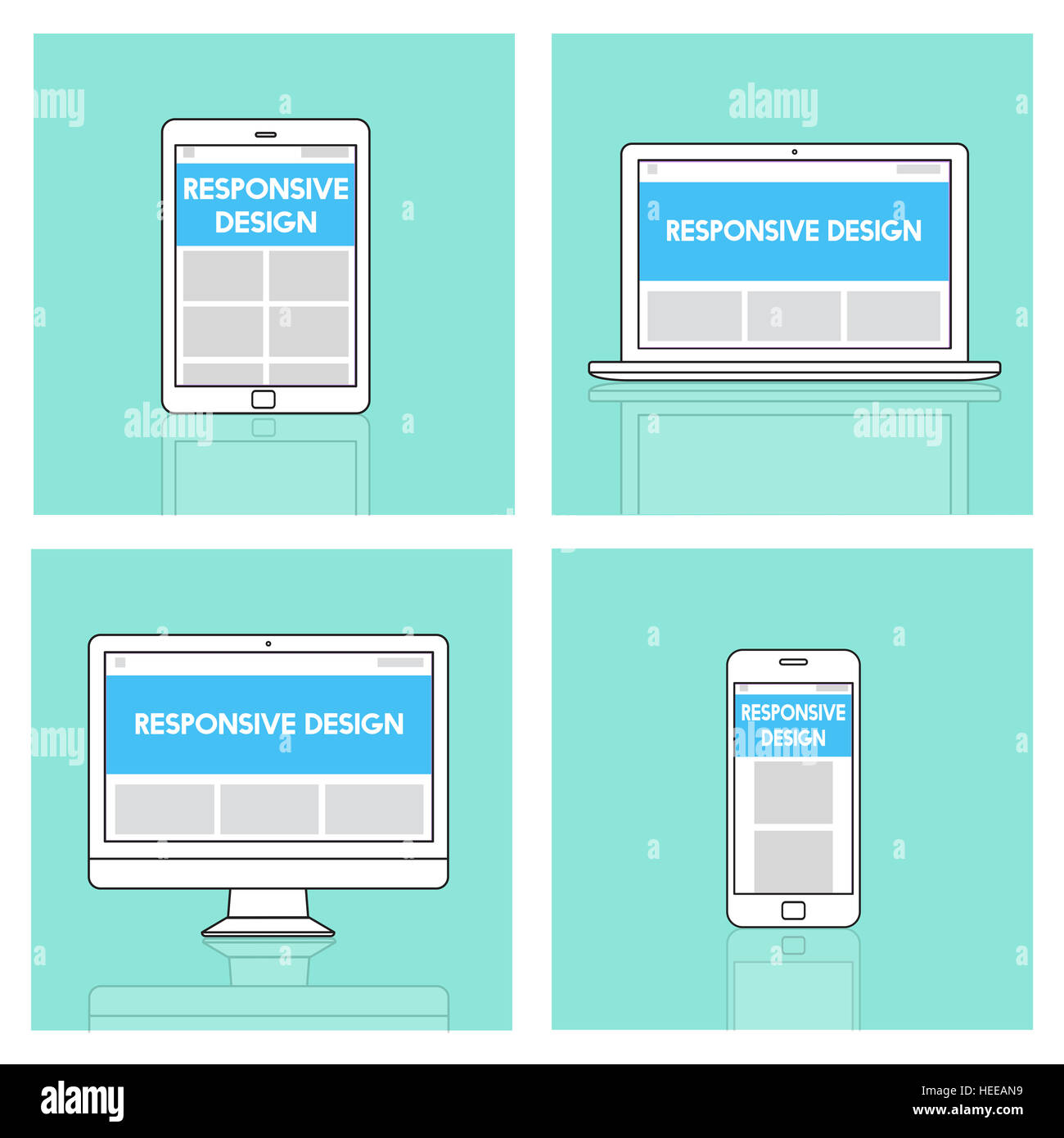 Responsive Design Layout Internet Concept Stock Photo - Alamy