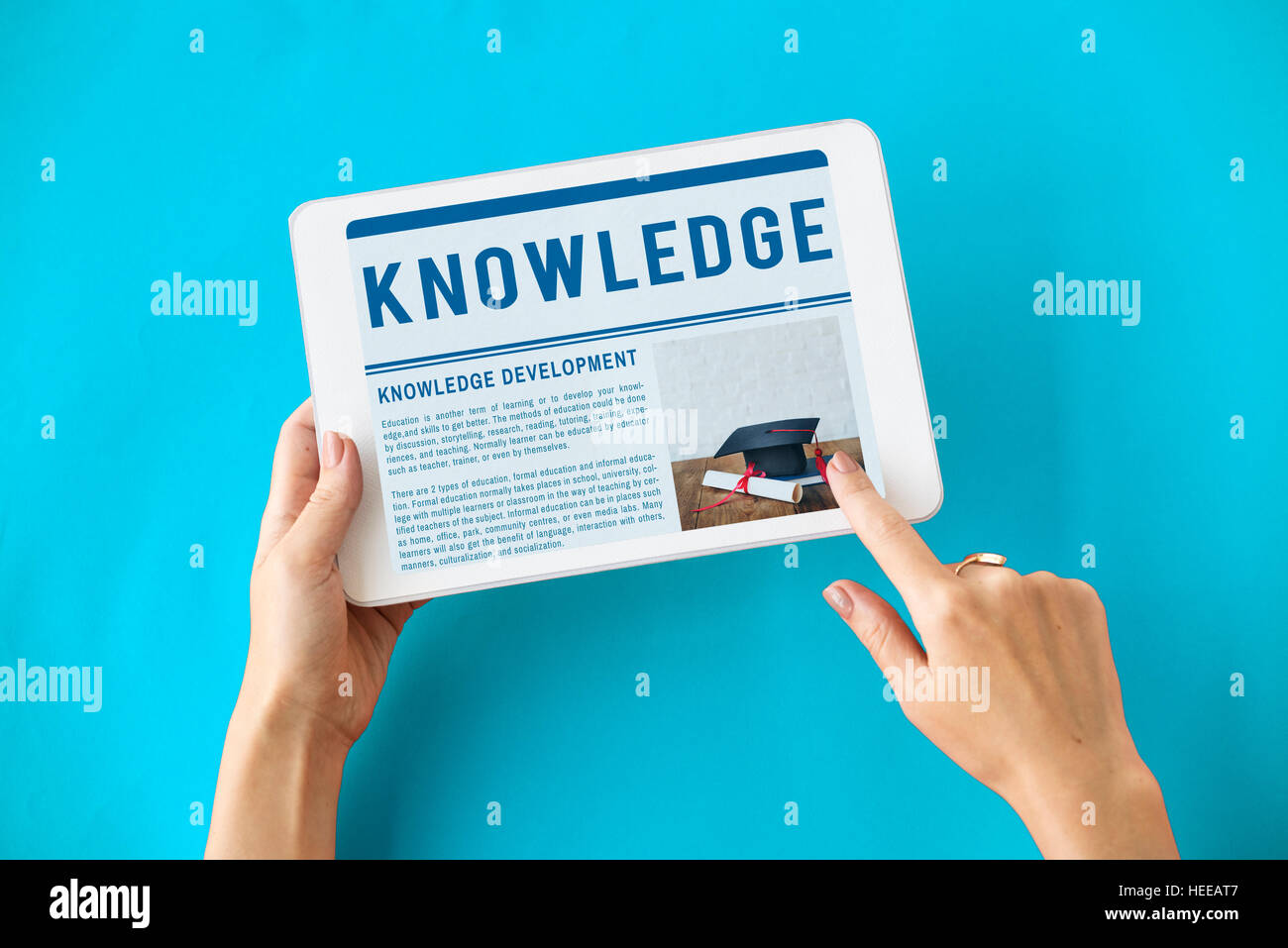 Graduation Hat Diploma Degree Knowledge Concept Stock Photo - Alamy