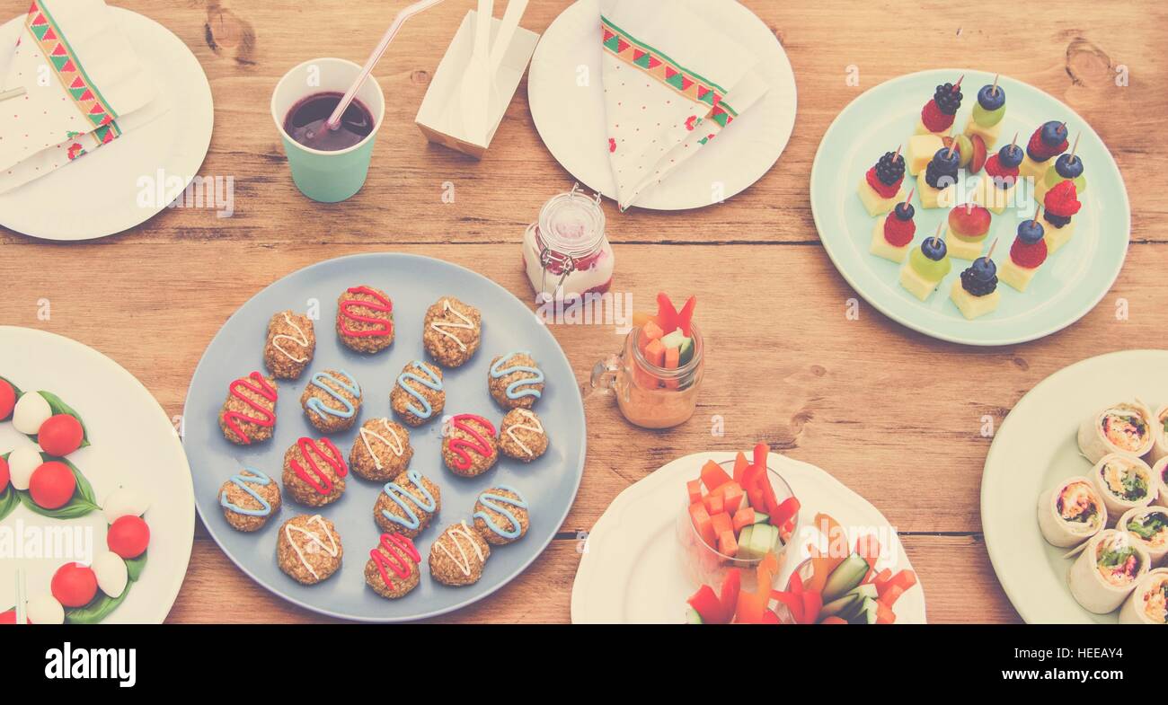 Food Party Celebration Table Setting Concept Stock Photo - Alamy