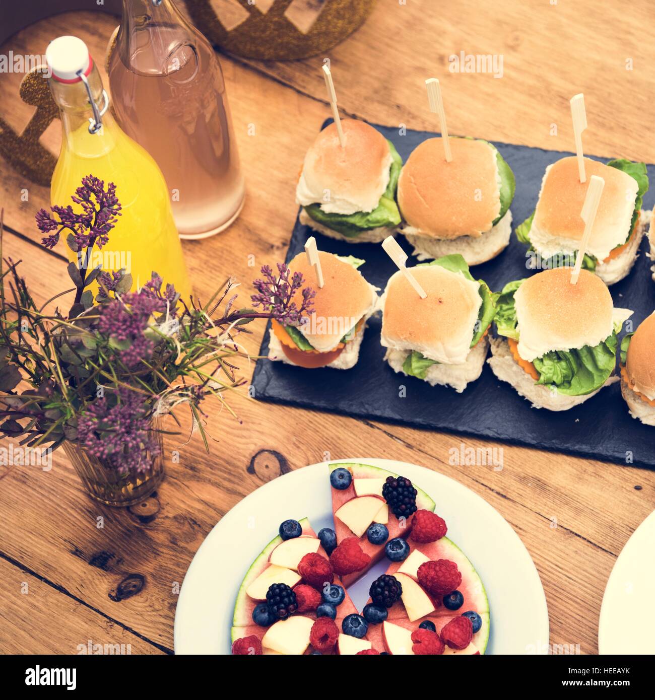 Table Setting Food Celebration Party Concept Stock Photo - Alamy