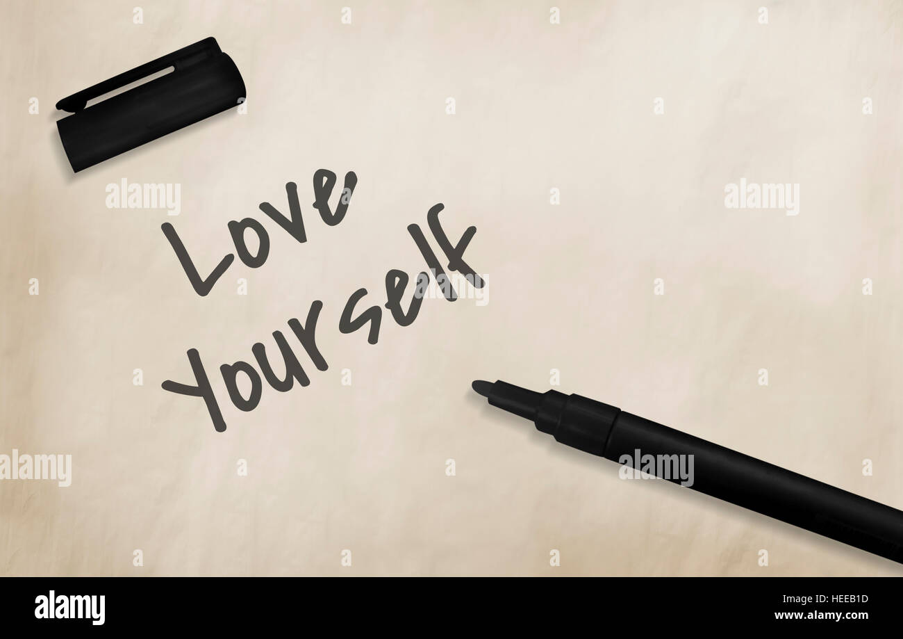 Love Yourself Happy Inspirational Concept Stock Photo - Alamy