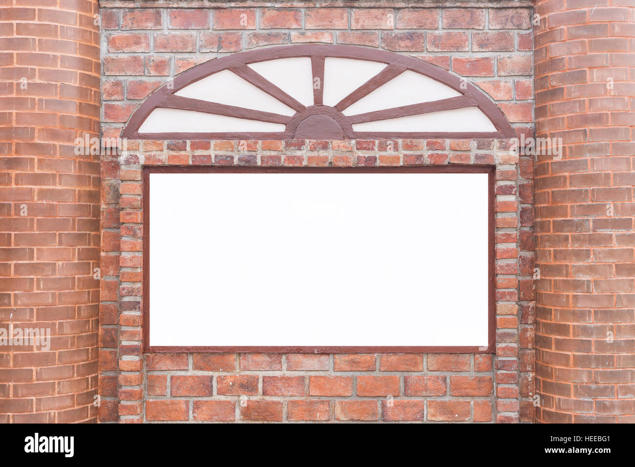 Abstract square red brick wall texture with white empty space for ...