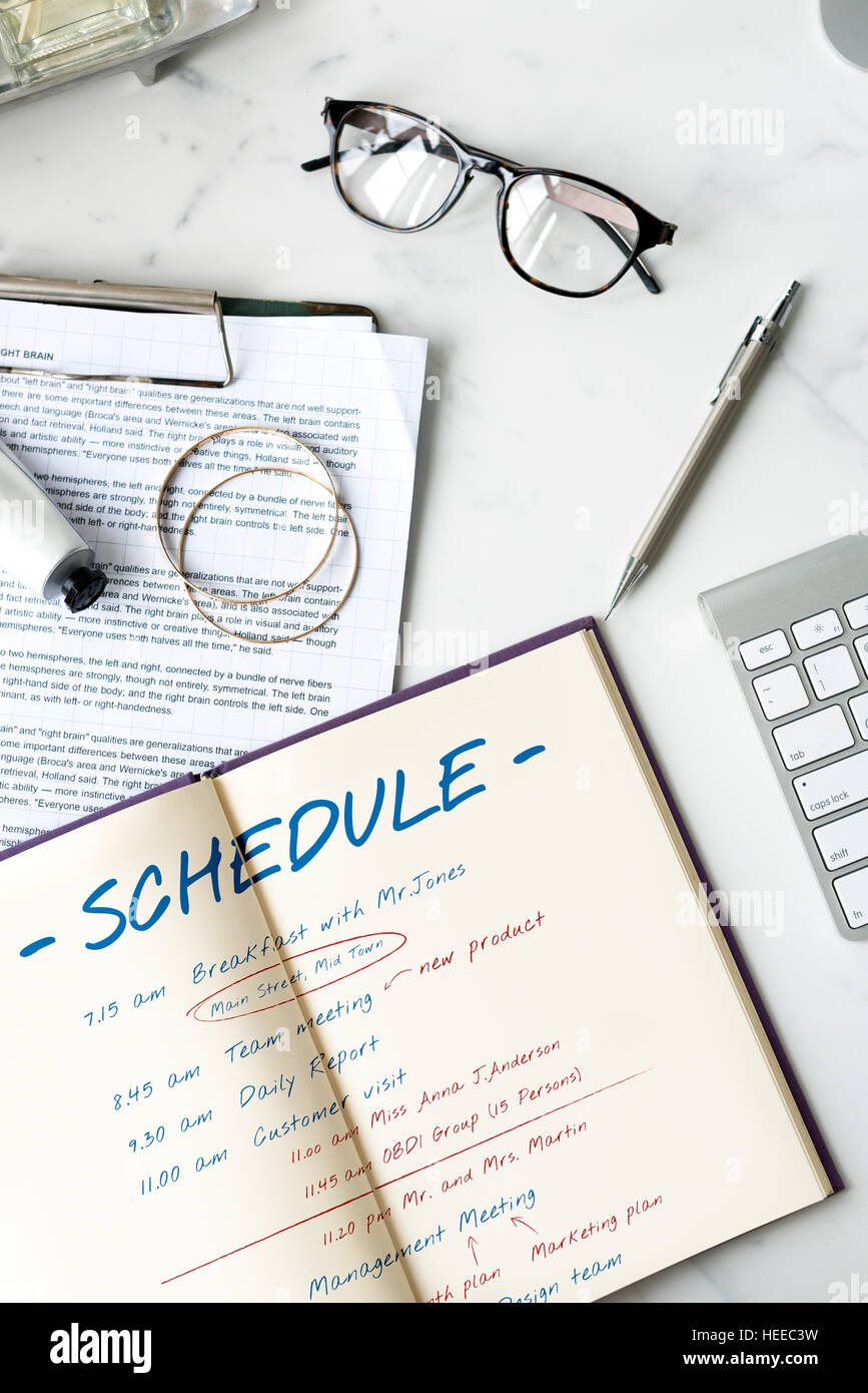 Schedule Planning Time Activity Concept Stock Photo - Alamy