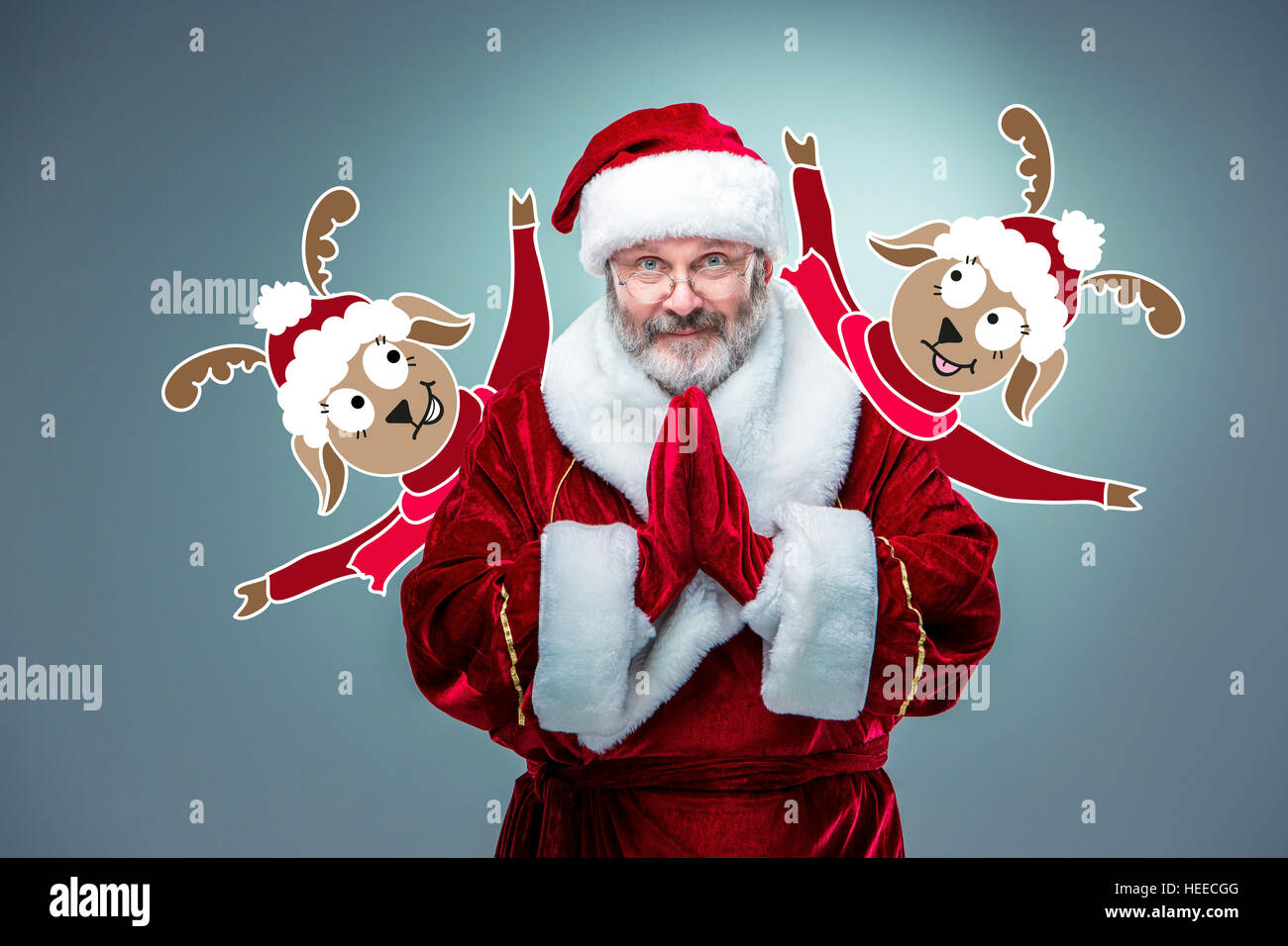 happy, smiling Santa Claus Stock Photo - Alamy