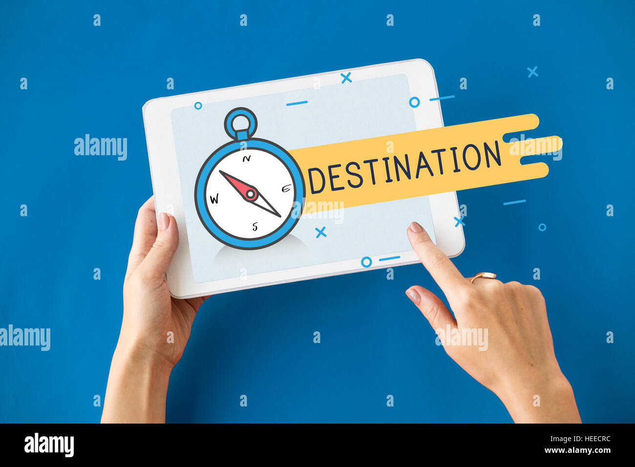 Destination Navigation Compass Graphic Concept Stock Photo - Alamy