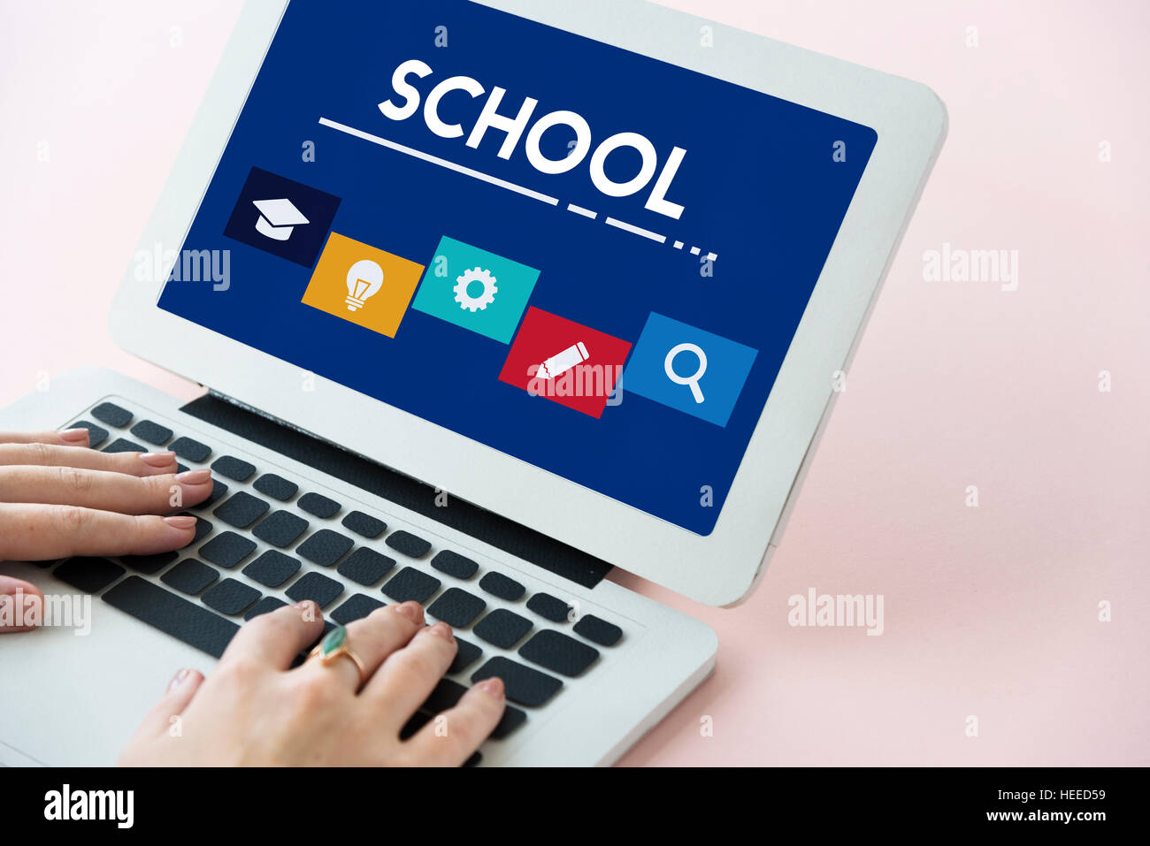 Education School Icon Boxes Concept Stock Photo - Alamy