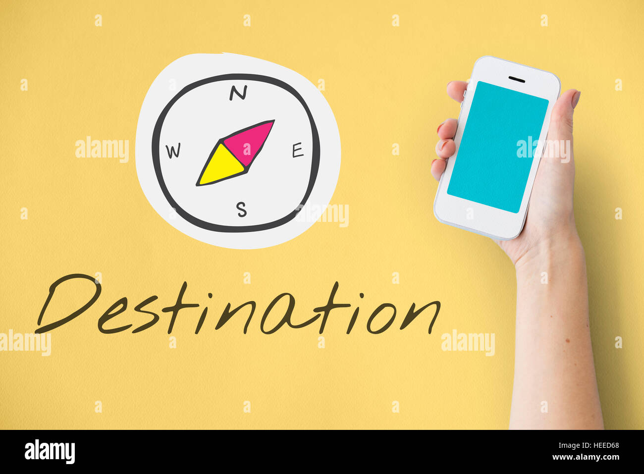 Destination Navigation Compass Graphic Concept Stock Photo - Alamy