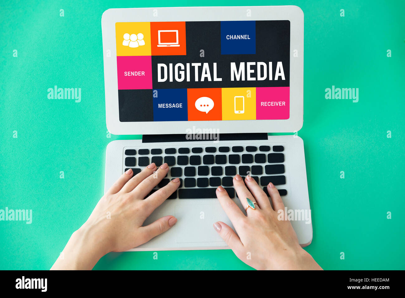 Media Technology Online Digital Networking Concept Stock Photo - Alamy