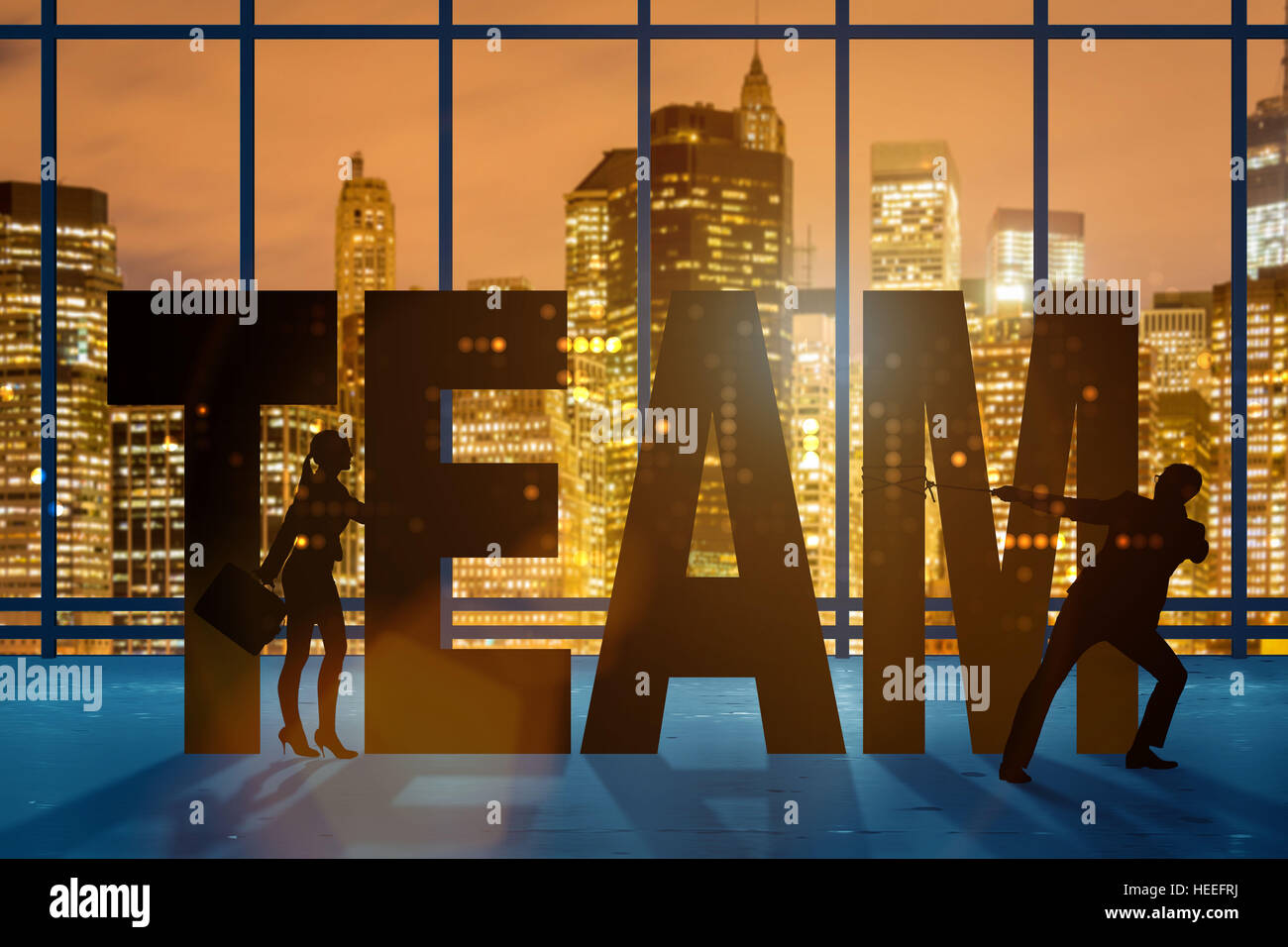 Teamwork concept with the word team Stock Photo - Alamy