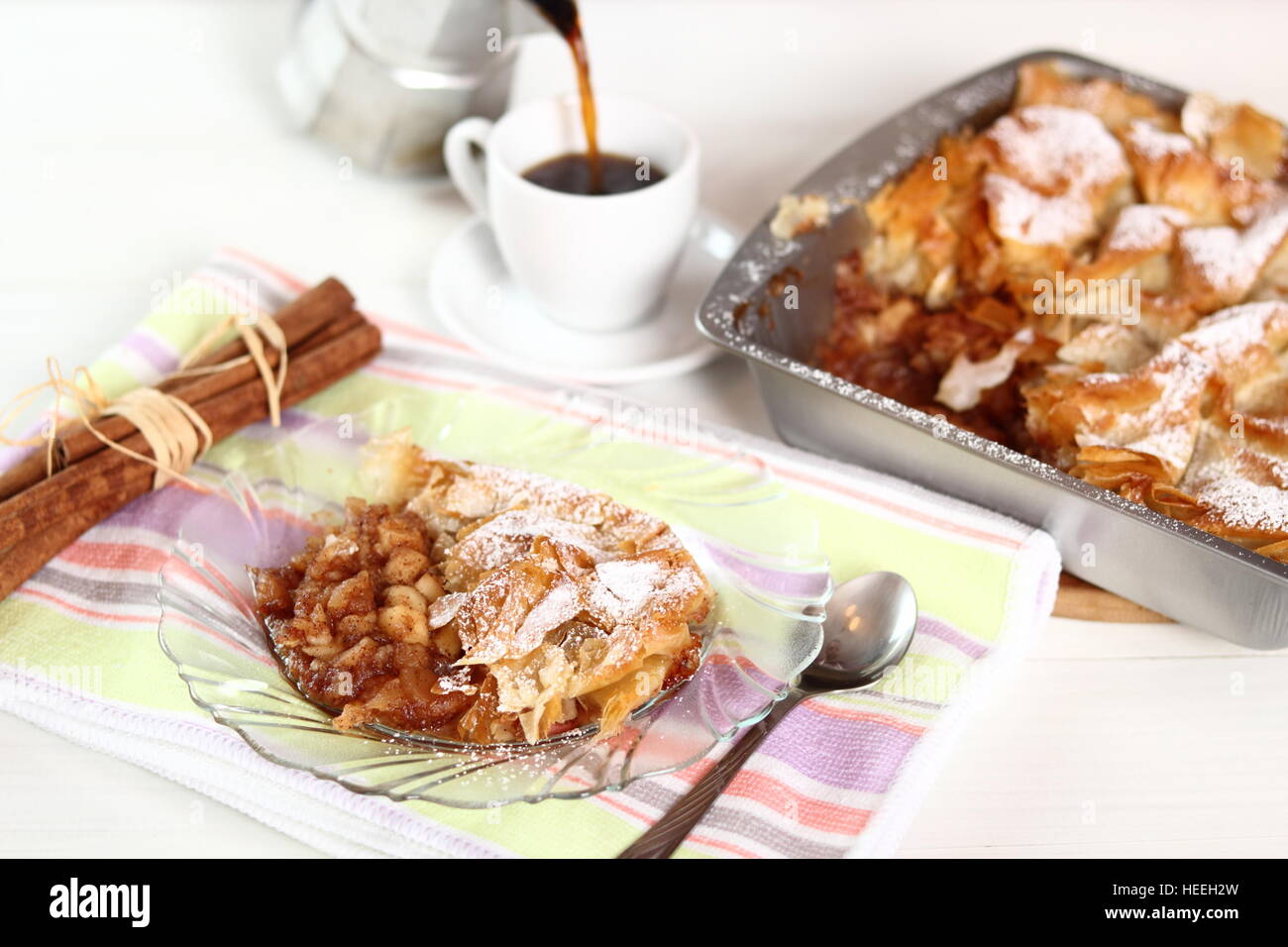 Filo Pastry Topped Apple Pie Stock Photo - Alamy