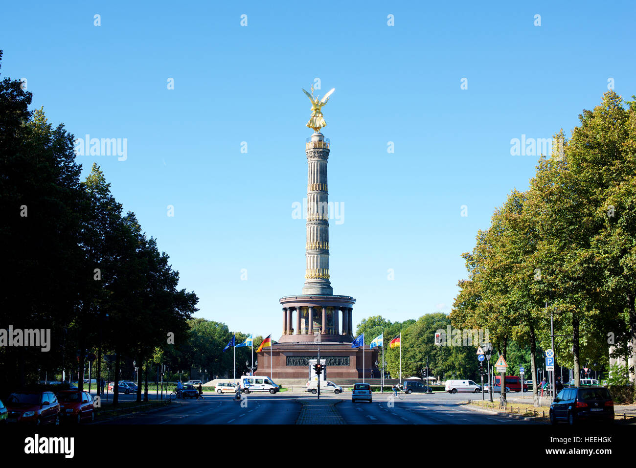 Berlin - OCTOBER 4, 2016: Berlin Victoria Column round about Stock ...