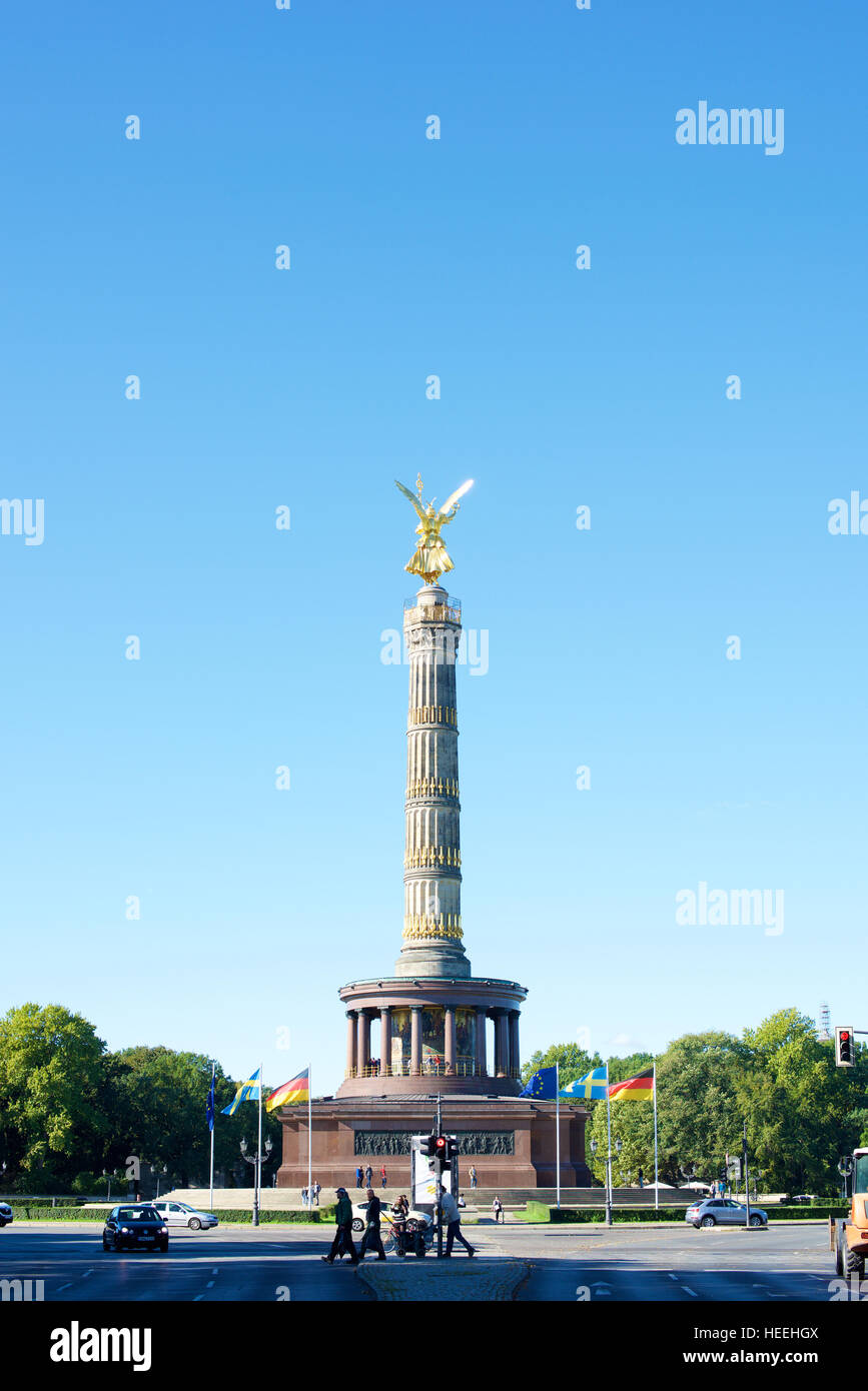 Berlin - OCTOBER 4, 2016: Berlin Victoria Column round about Stock ...