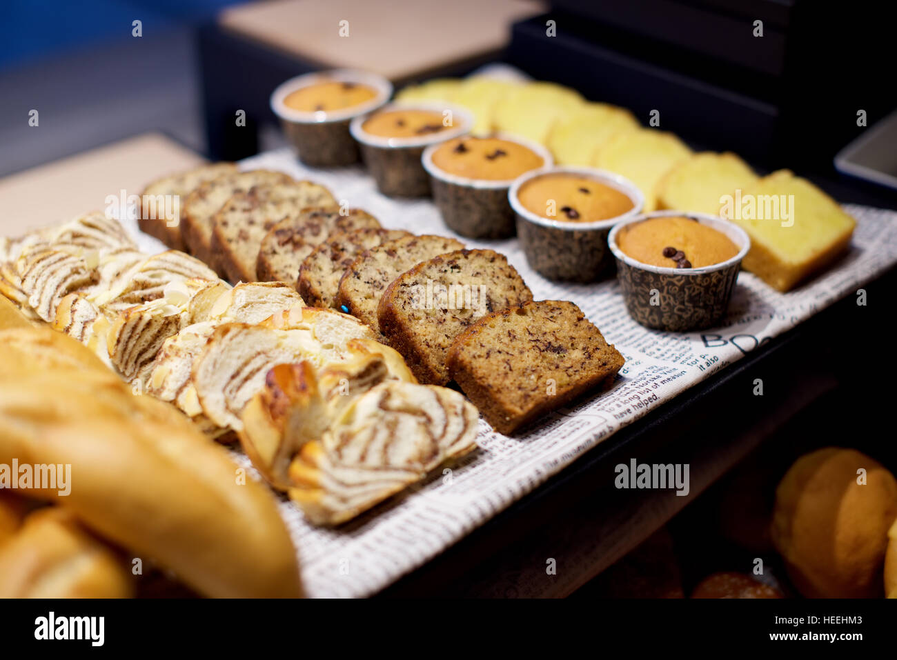 Assorted pastries buffet in restaurant Stock Photo - Alamy