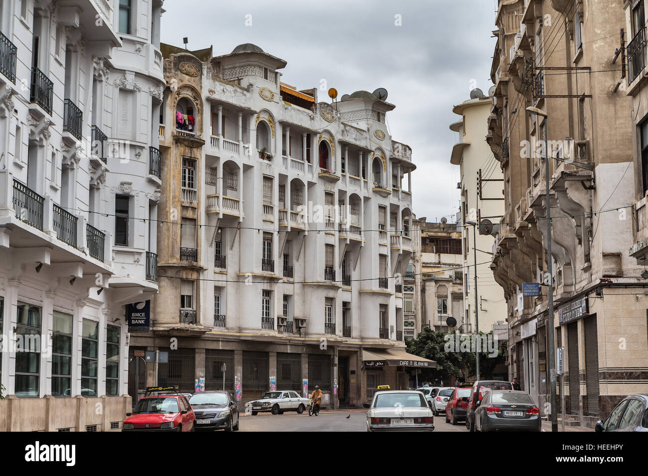 French colonial architecture, Casablanca, Morocco Stock Photo - Alamy