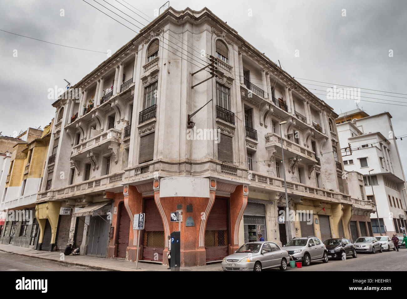 French colonial architecture, Casablanca, Morocco Stock Photo - Alamy