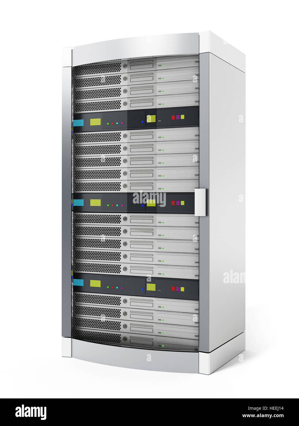 White data server isolated on white background. 3D illustration Stock ...