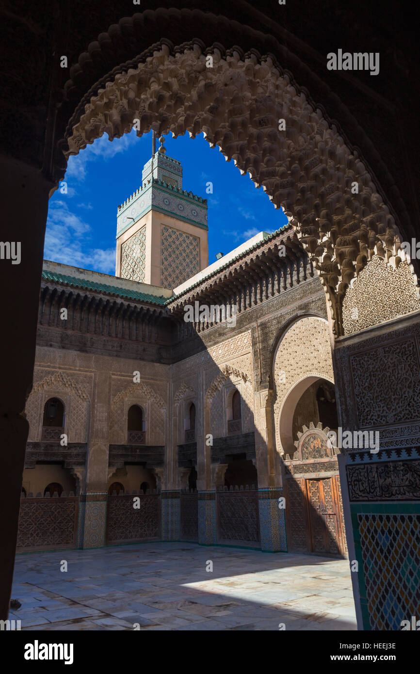 Bou Inania madrasa (1355), Fes, Morocco Stock Photo - Alamy