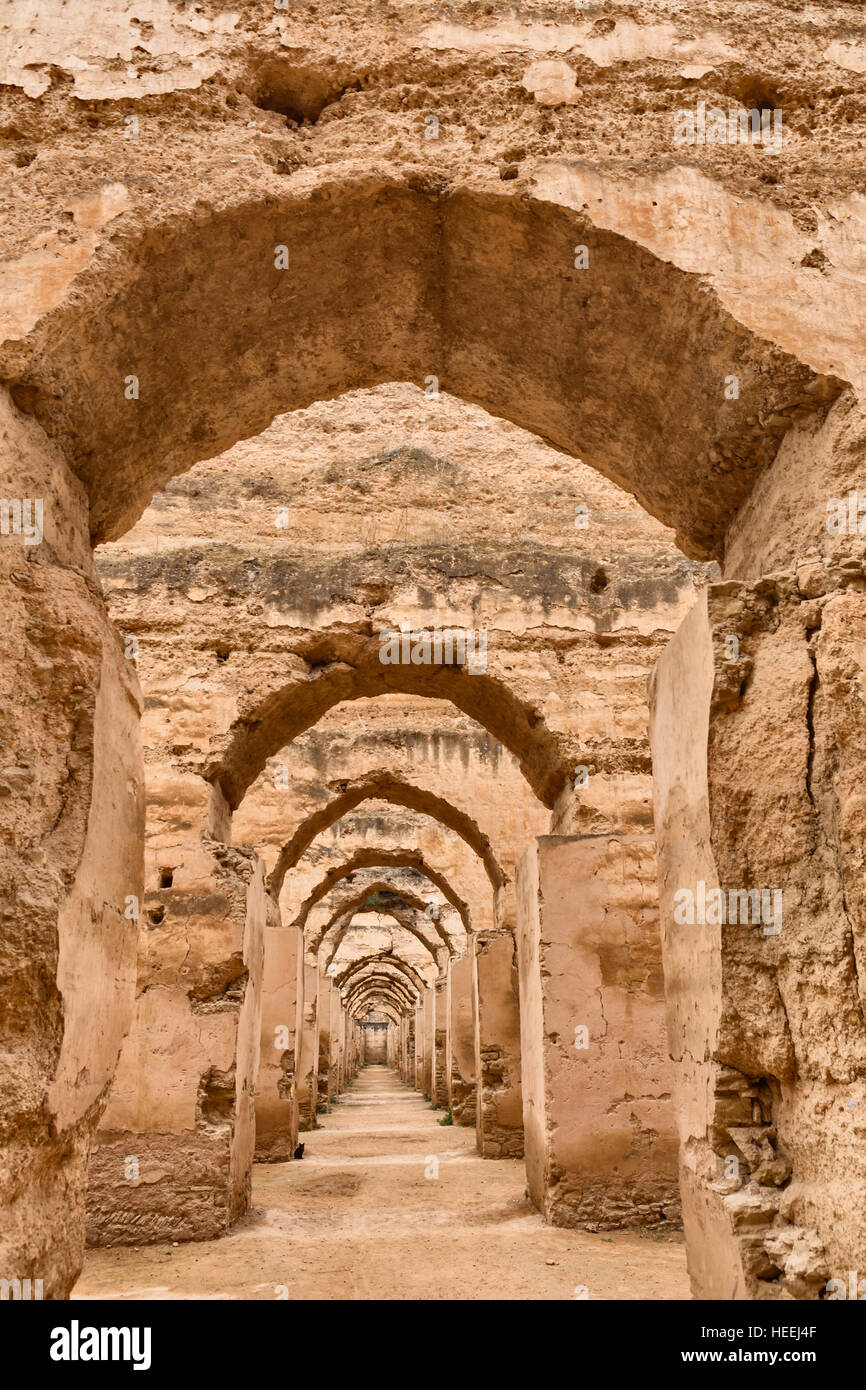 Sultan's stables (18th century), Meknes, Morocco Stock Photo - Alamy