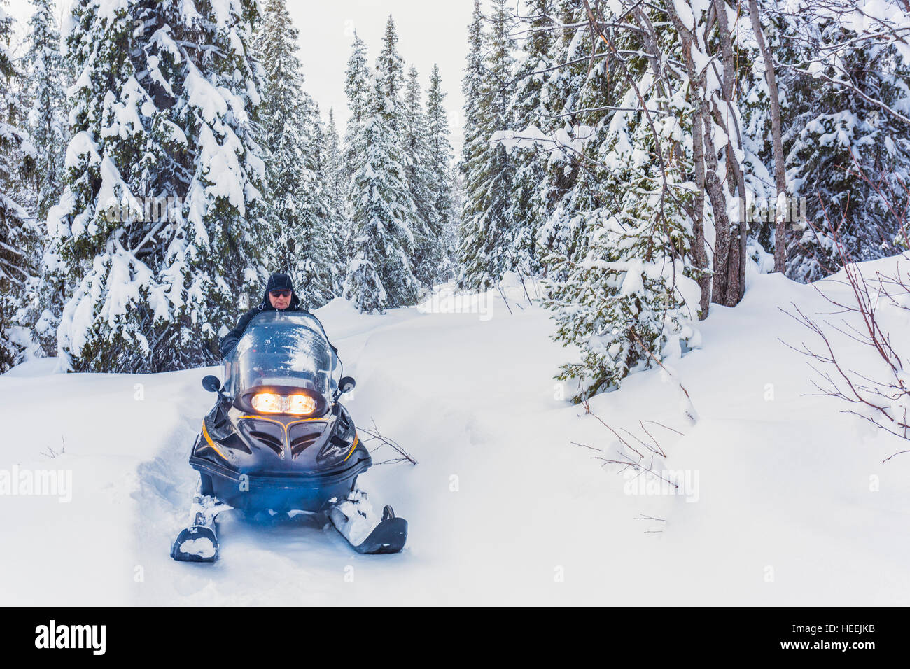 Man driving snowmobile hi-res stock photography and images - Alamy