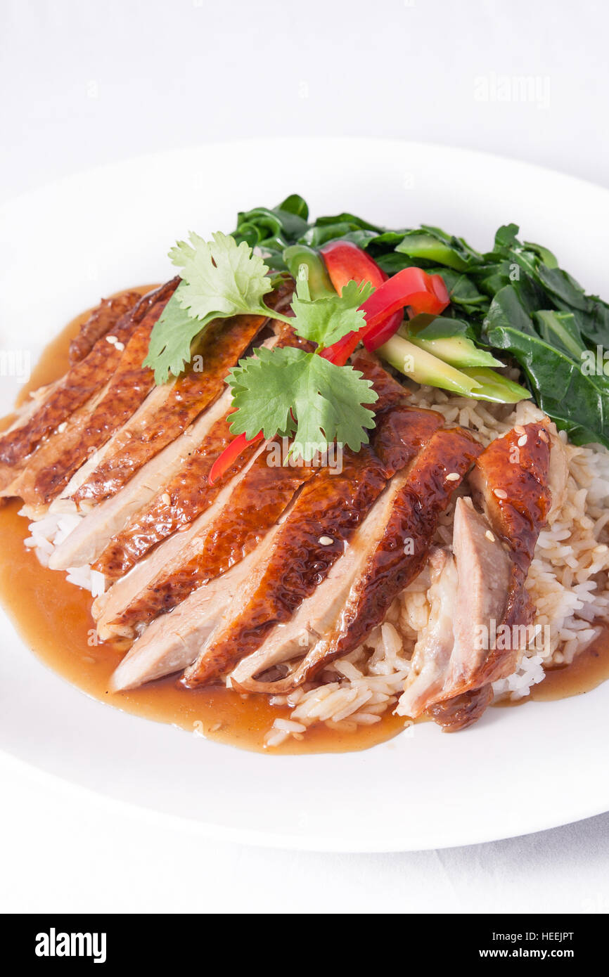Roast duck with rice Stock Photo - Alamy