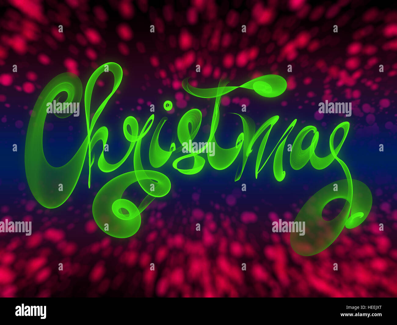 Christmas word lettering written with green fire flame or smoke on ...