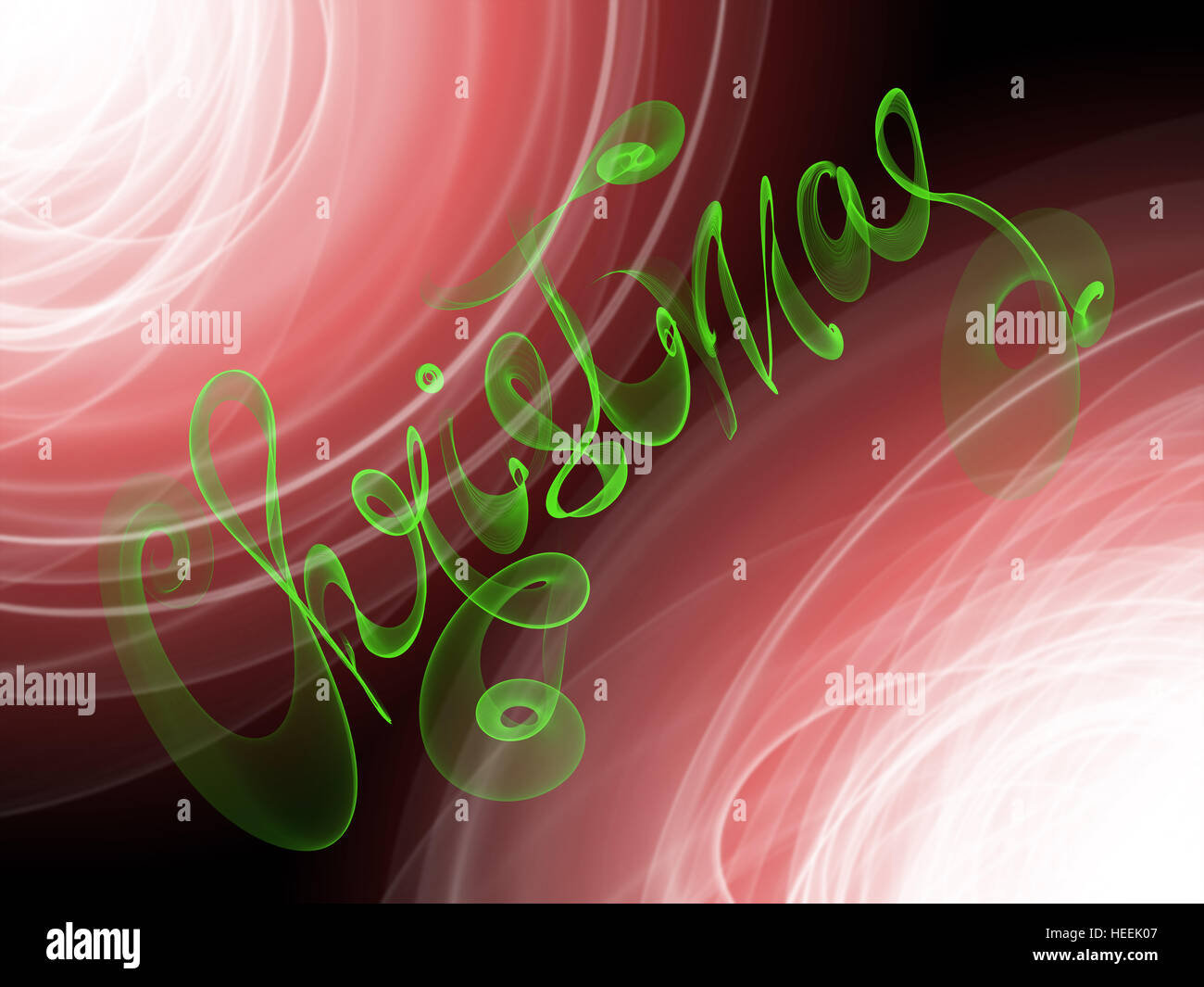 Christmas word lettering written with green fire flame or smoke on ...