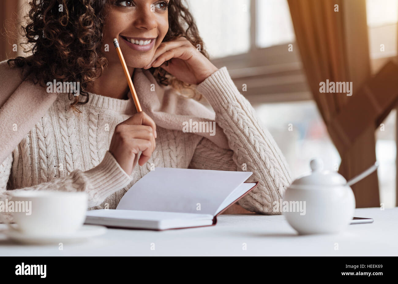 Adult female african writer hi-res stock photography and images - Alamy