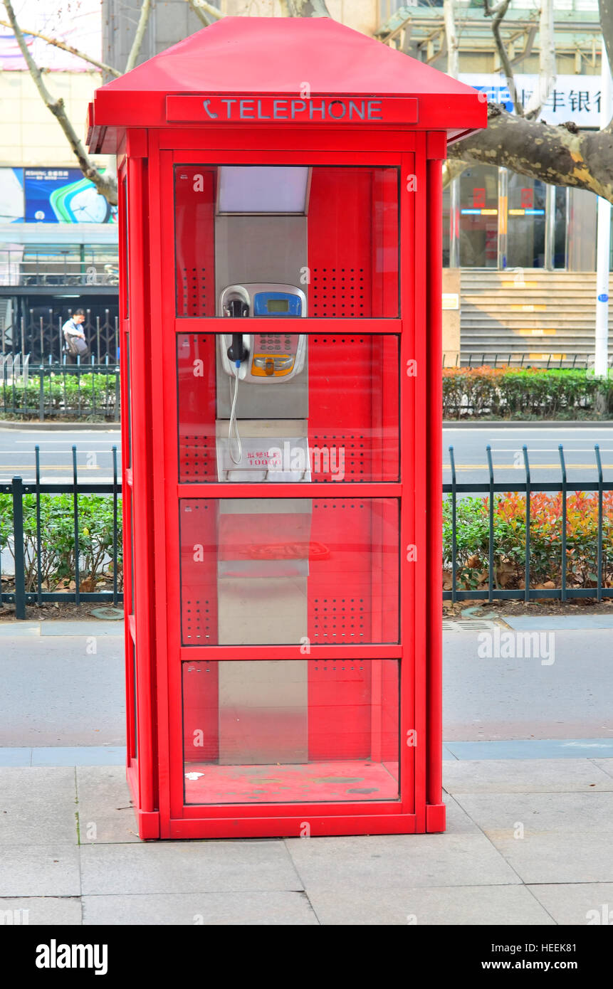 Vintage Telephone Booth Stock Photo - Alamy