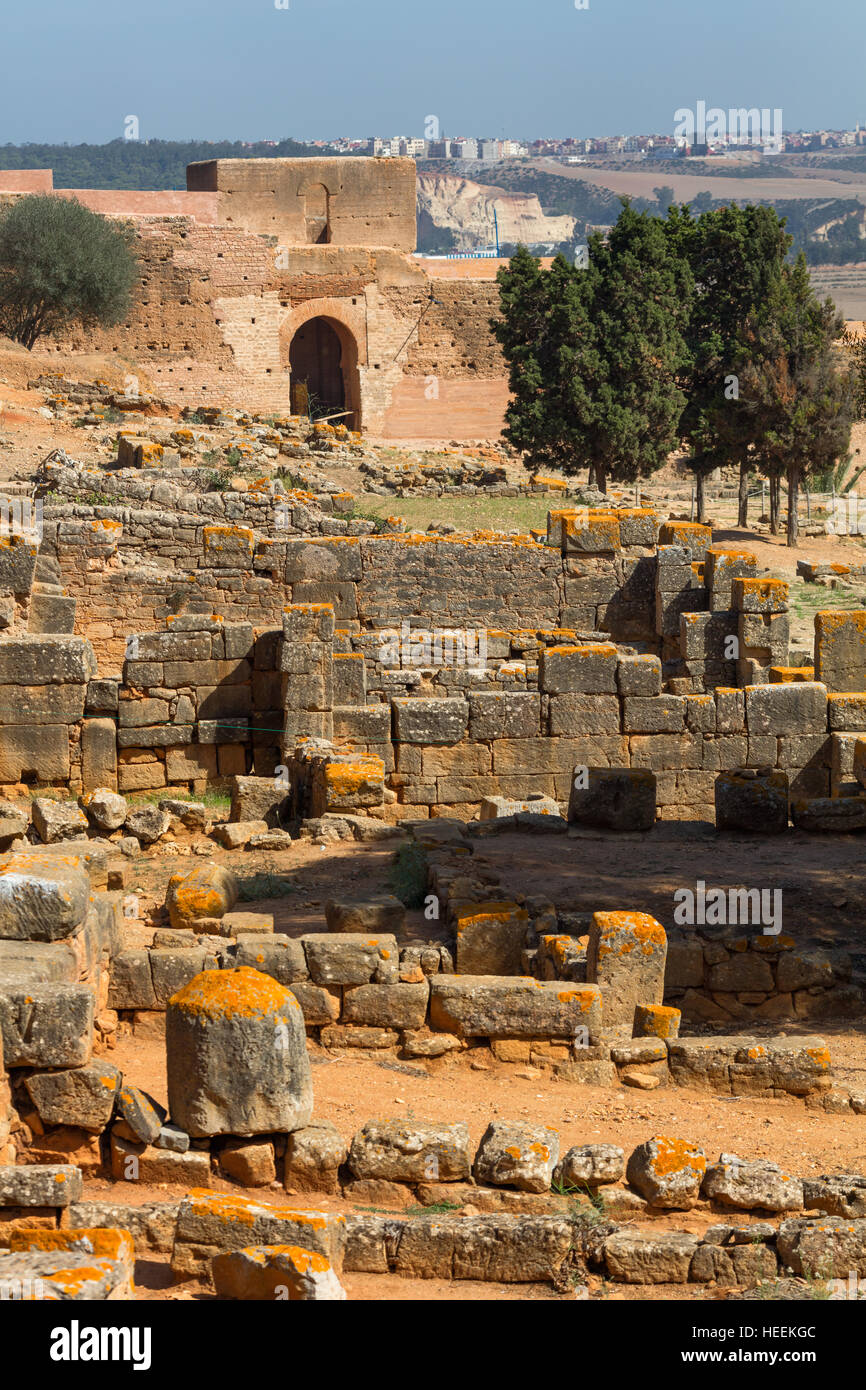 Chellah, near Rabat, Roman ruins and Marinid Necropolis, Morocco Stock ...