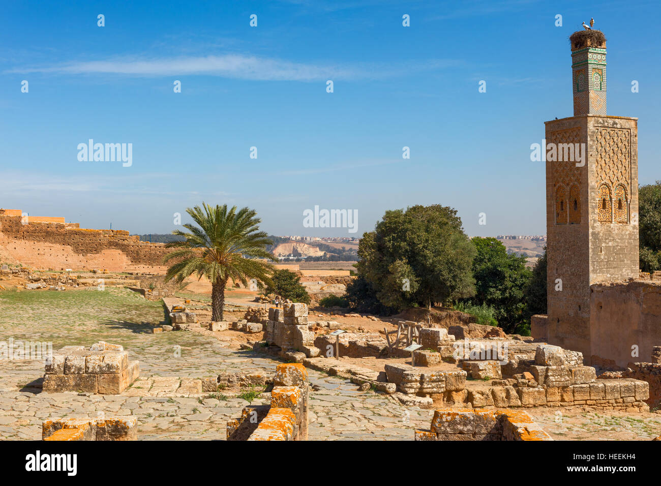 Chellah, near Rabat, Roman ruins and Marinid Necropolis, Morocco Stock ...