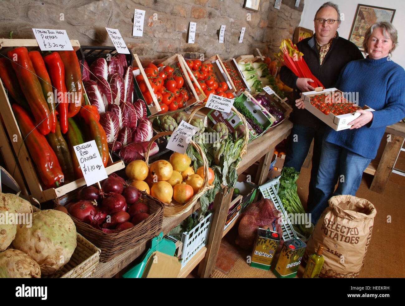 Charlie & Anna Hicks with their independent greengrocers shop in Hay-on ...