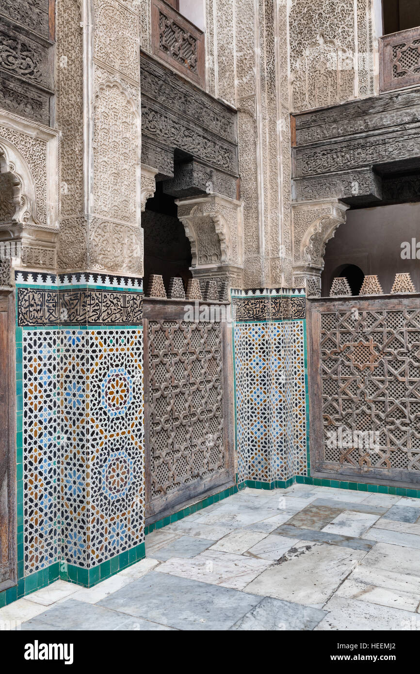 Bou Inania madrasa (1355), Fes, Morocco Stock Photo - Alamy