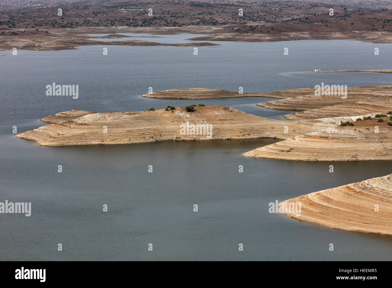 Water reservoir, hydroelectric power dam, near Fes, Morocco Stock Photo ...