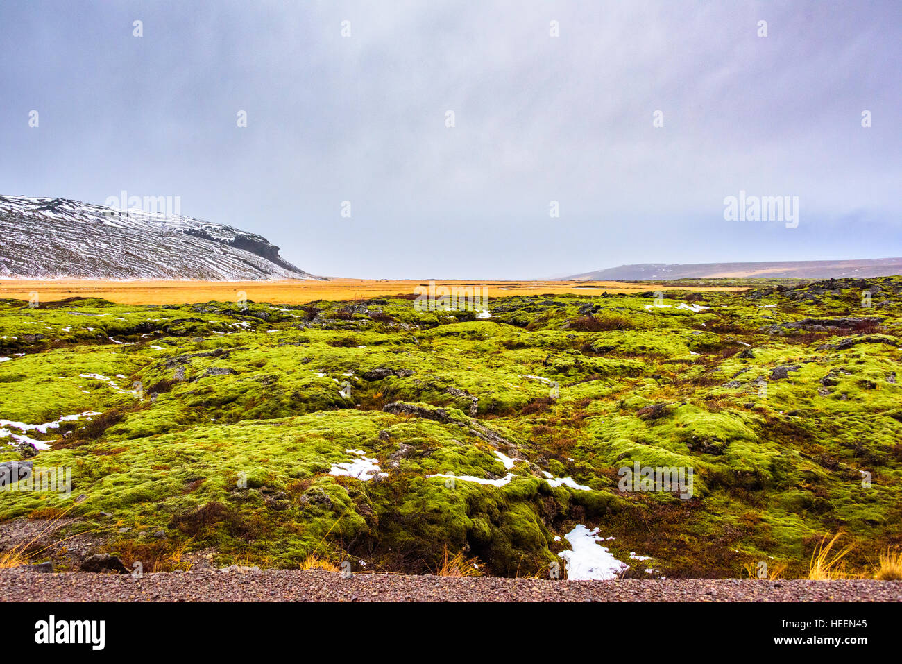 Views across the coastal plains near Borgarnes, West Iceland. This area ...