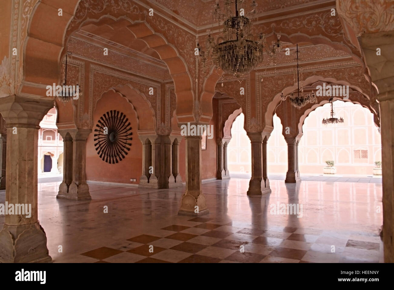 Interior view of City Palace, Jaipur, Rajasthan, India The main palace ...
