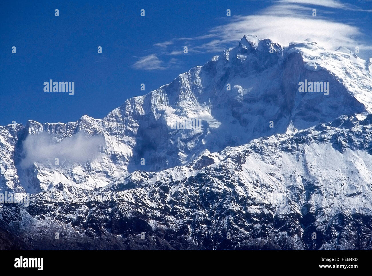 Mount Annapurna base, 10th highest mountain in the World, Central Nepal Himalayas Stock Photo ...