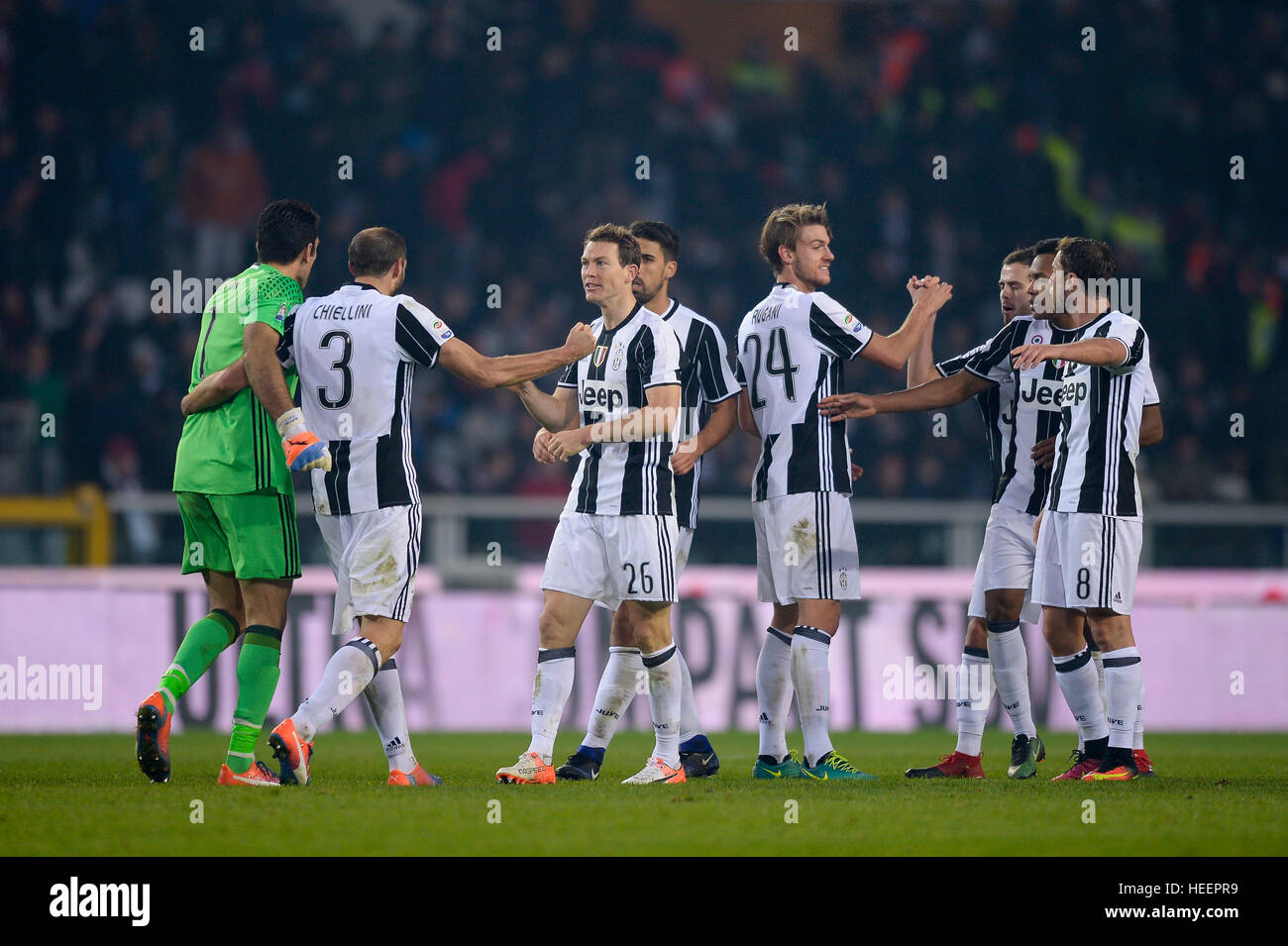 Turin, Italy. 2016, 11 december: Players of Juventus FC celebrates at ...