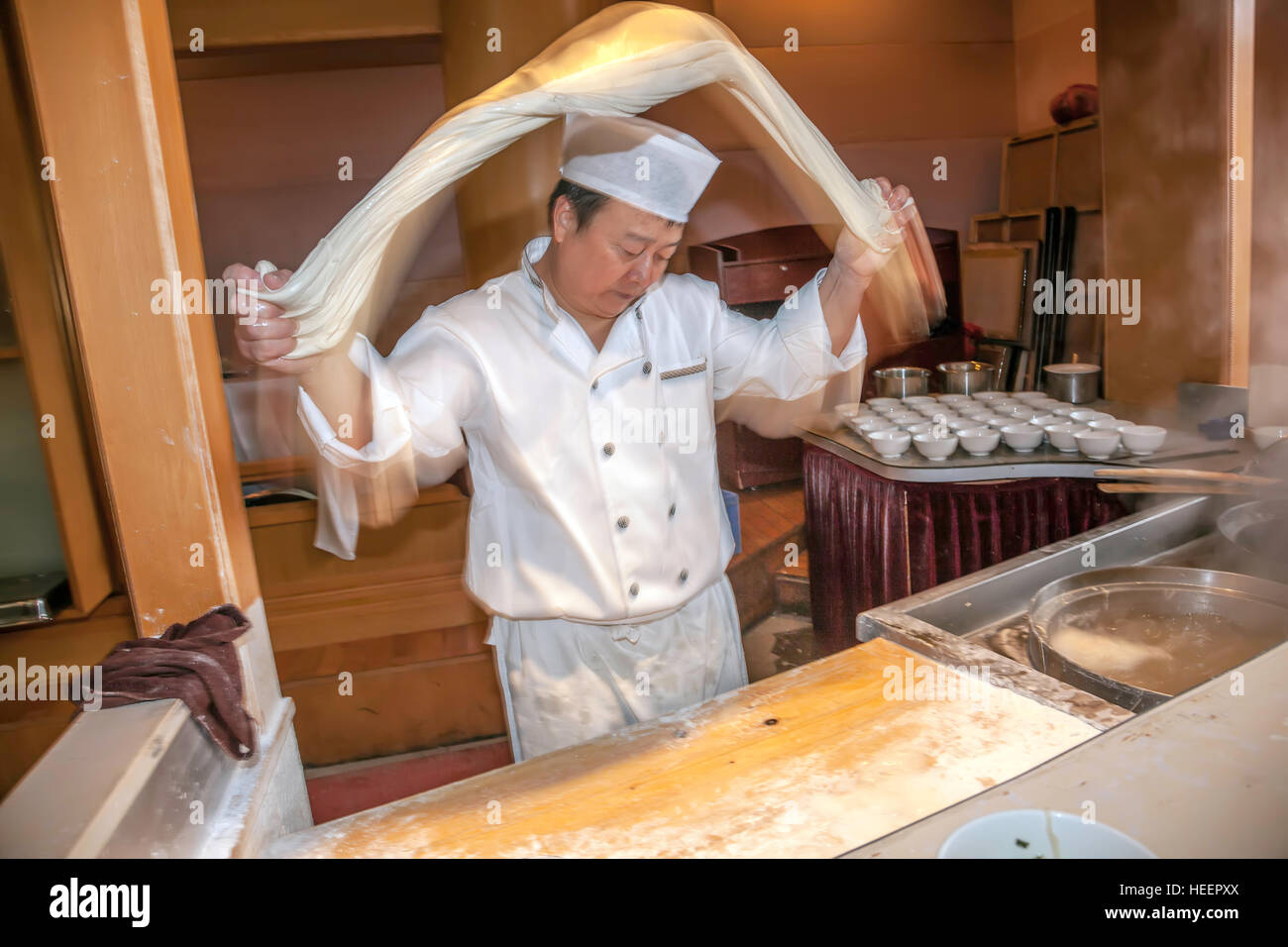 China, Shanghai, Traditional Noodle Making Stock Photo - Alamy