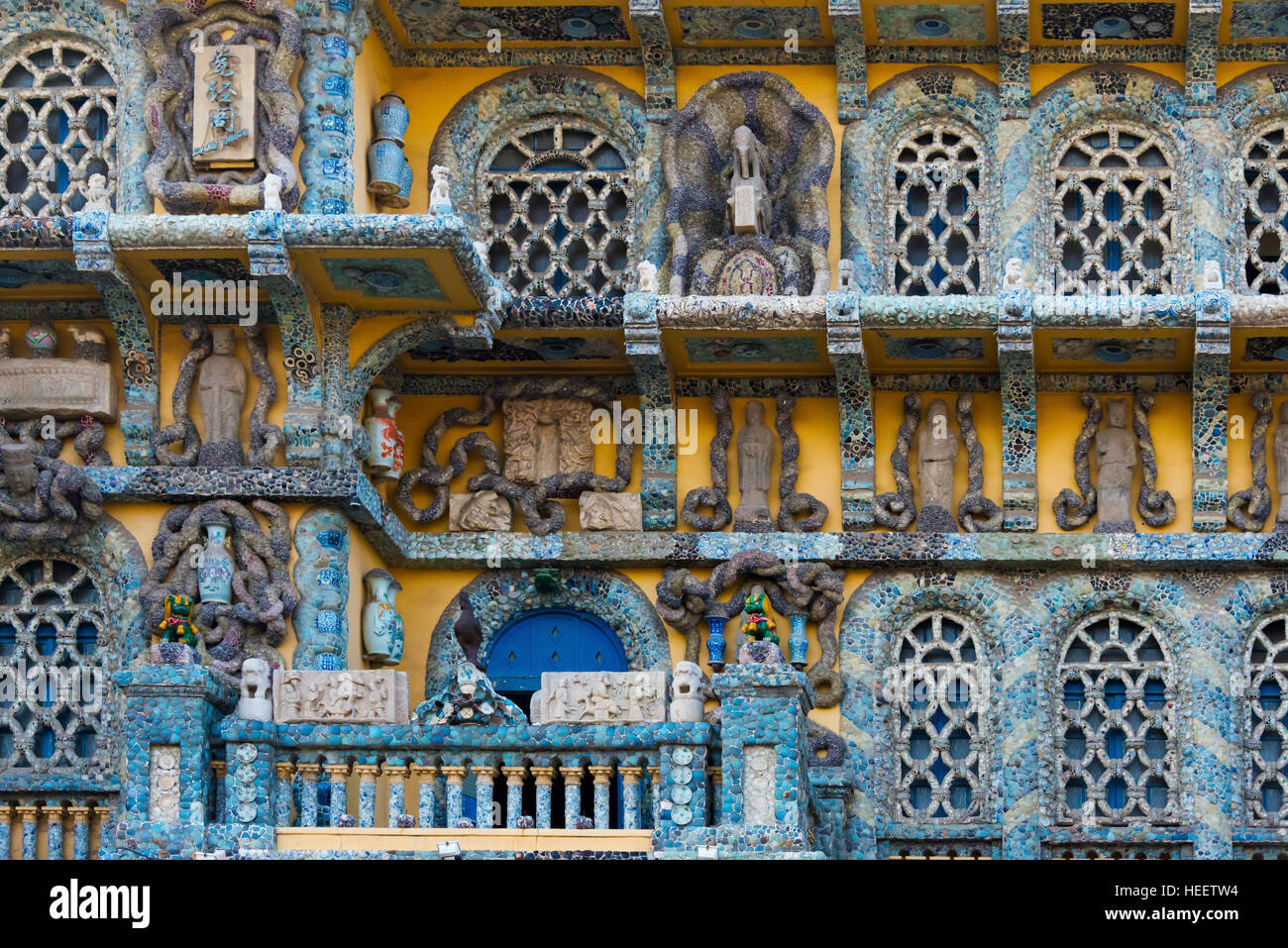 Porcelain House (also known as China House), with chinaware cemented ...
