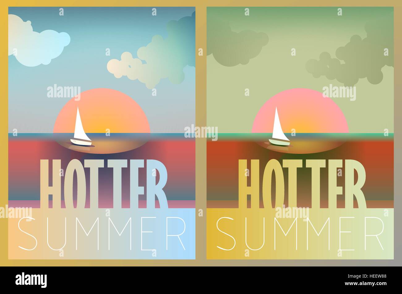 Beautiful seaside view poster. Vector background Stock Vector Image ...