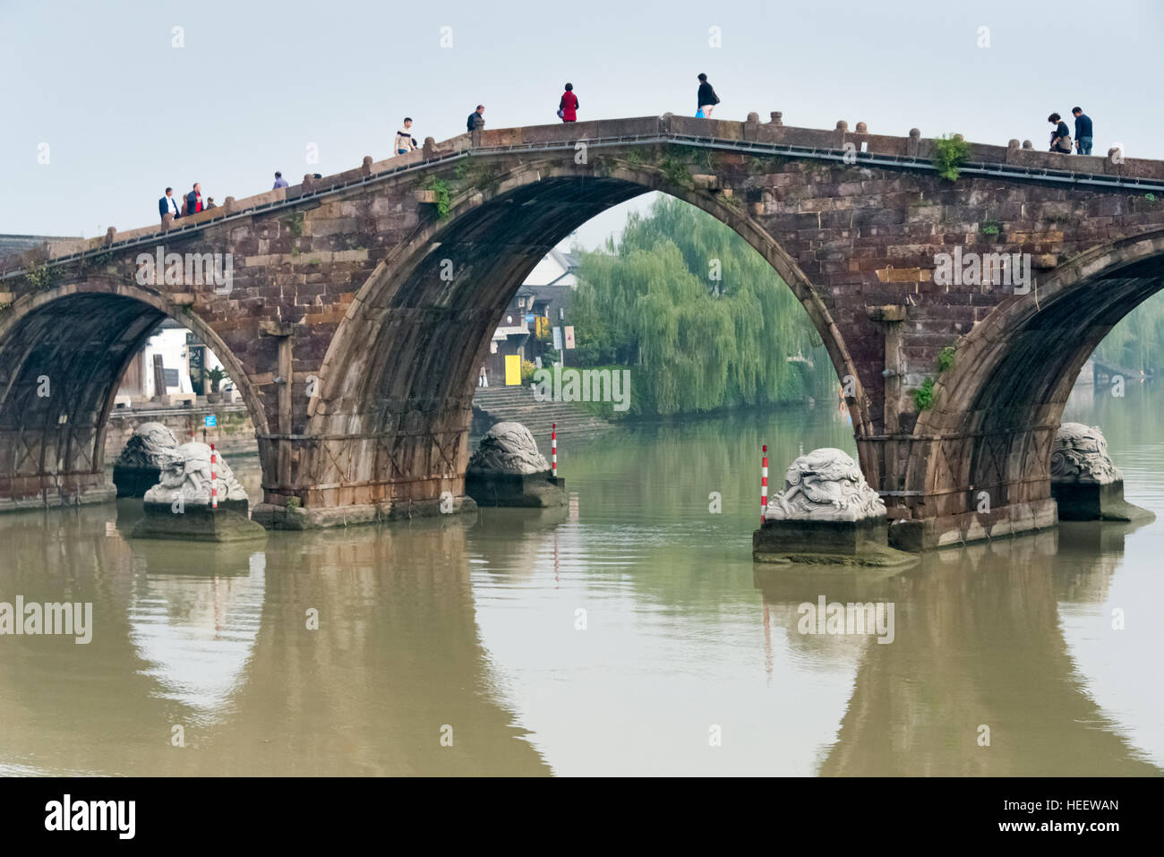 Guangji Bridge on Grand Canal, Tangqi Ancient Town, Hangzhou, Zhejiang ...