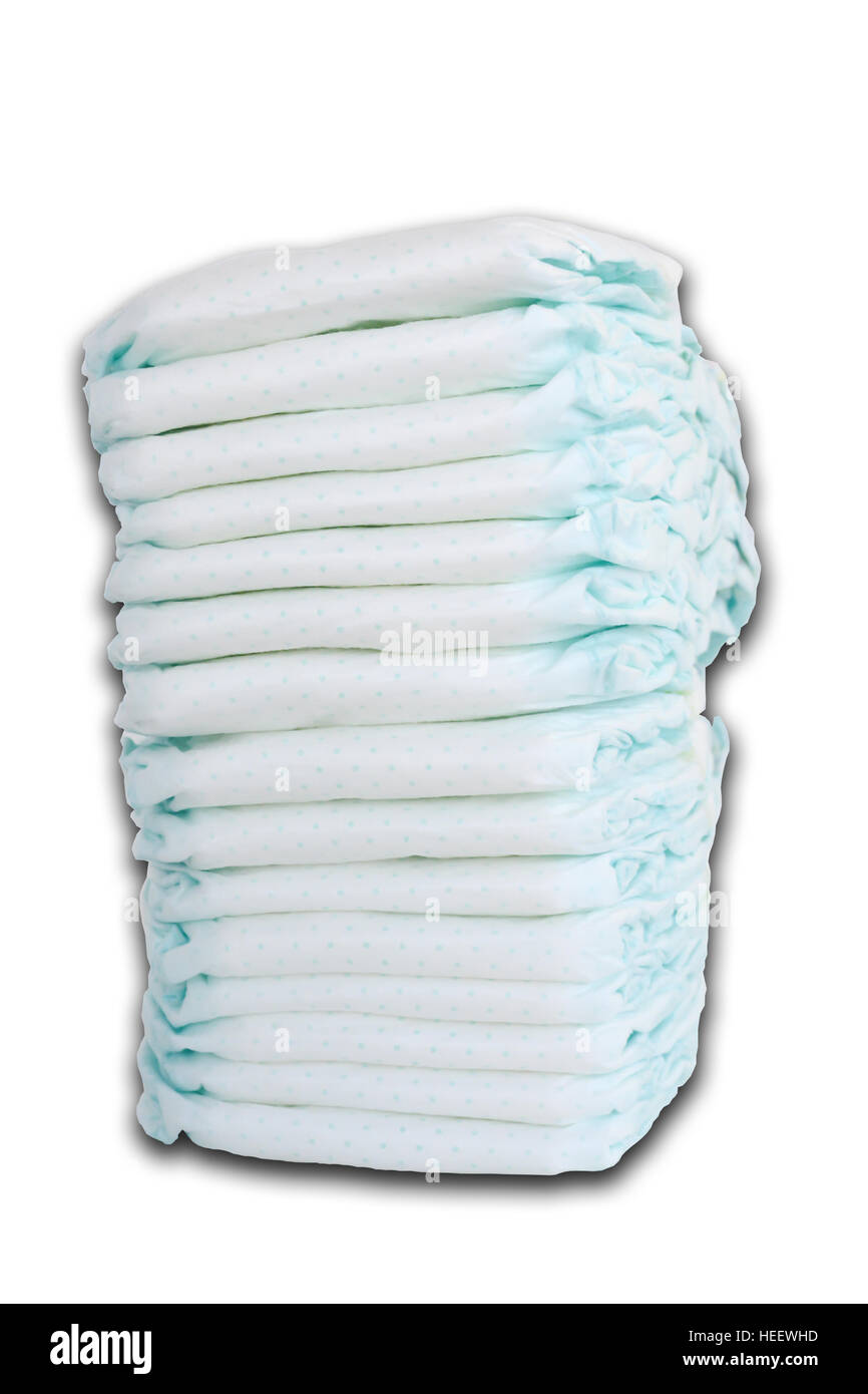 Stack of diapers isolated on white background Stock Photo - Alamy